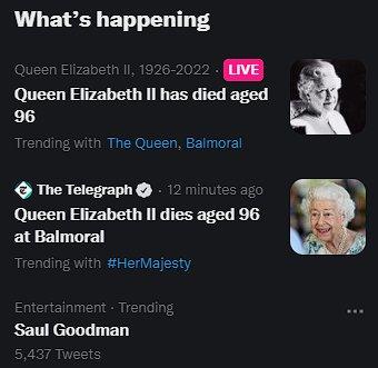 Saul Goodman | Queen Elizabeth II's Death | Know Your Meme