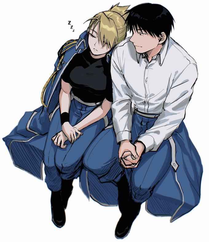 Fullmetal Alchemist Brotherhood Mustang And Hawkeye Kiss