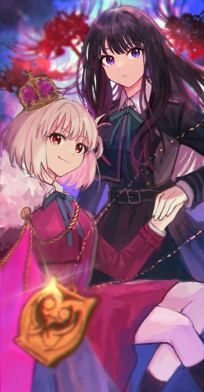 Chisato and Takina by 咲先 烏兎 | Lycoris Recoil | Know Your Meme