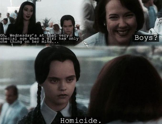 Wednesday Addams Homicide Meme | The Addams Family | Know Your Meme