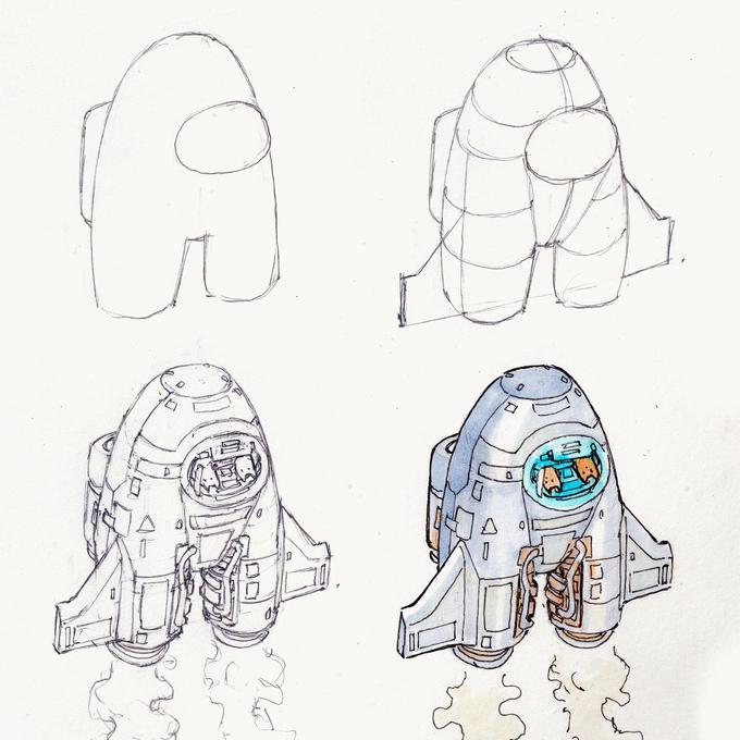 How To Draw A Spaceship Among Us Art Tutorials Know Your Meme 