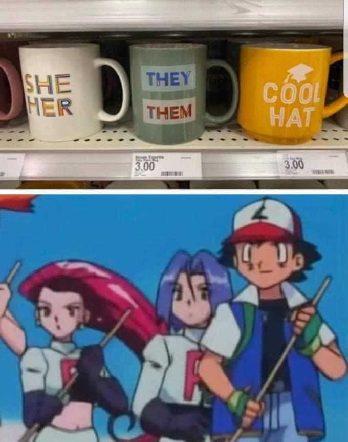 Team Rocket and Ash | She/Her, They/Them, Cool Hat | Know Your Meme