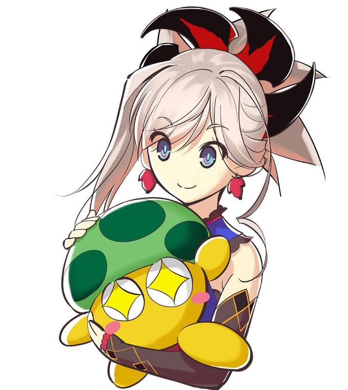 Miyamoto Musashi holding Kinoko Nasu | Know Your Meme