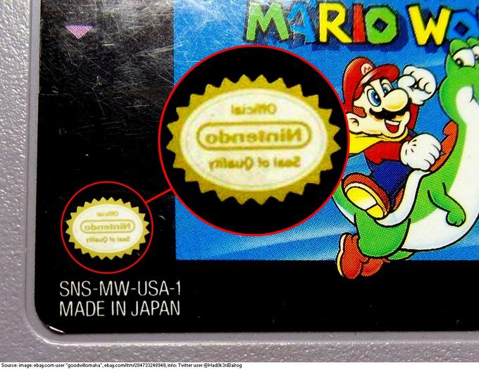 A rare misprint of the North American version of Super Mario World ...