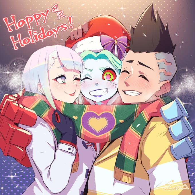 Happy Holidays! Edgerunners!!🎅🌕🧣 | Cyberpunk Edgerunners | Know Your Meme