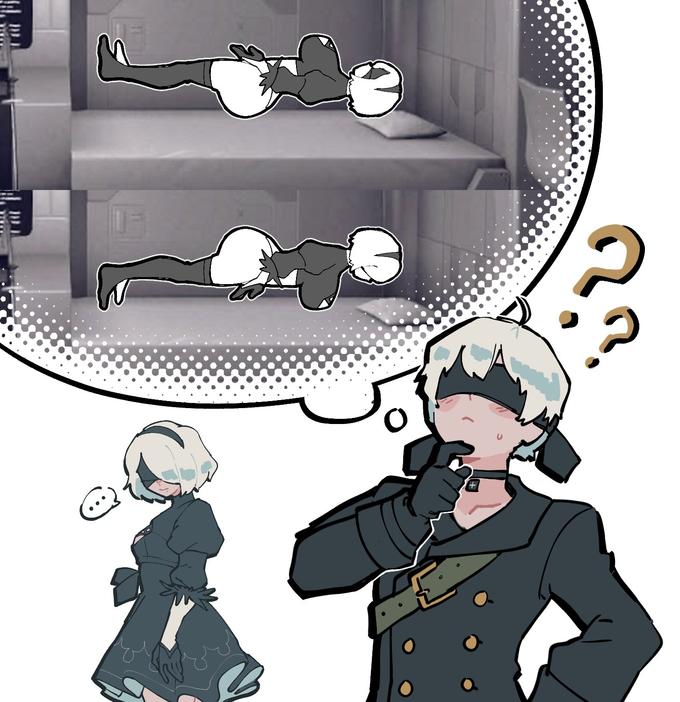 how does she sleep...? | 2B | Know Your Meme