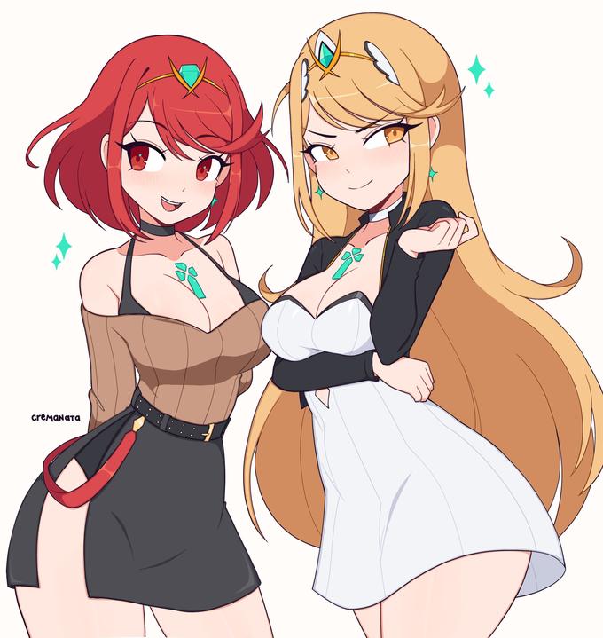 Pyra Mythra Casual Clothes Xenoblade Chronicles 2 Know Your Meme