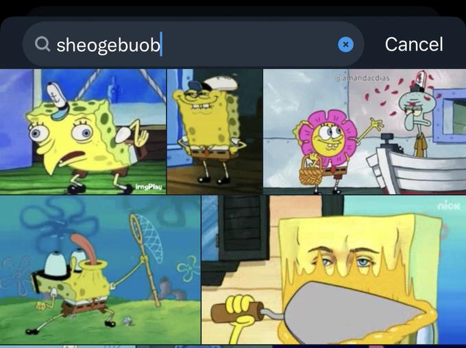 Sheogebuob | Misspelling "SpongeBob" In The GIF Tab | Know Your Meme