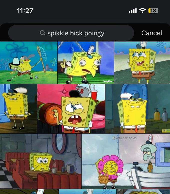 I'm Spikkle Bick | Misspelling "SpongeBob" In The GIF Tab | Know Your Meme