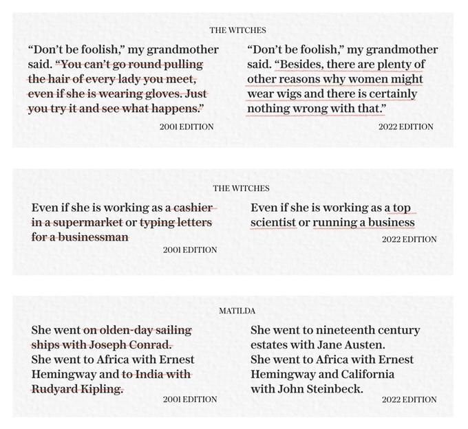 Chart of Removed Words/Statements | Roald Dahl Book Revisions | Know ...