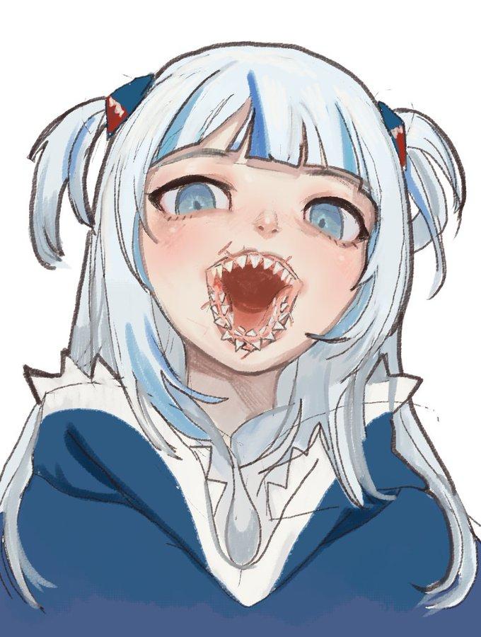 Gawr Gura With Continously Regenerating Rows Of Sharp Teeth Gawr Gura Know Your Meme 