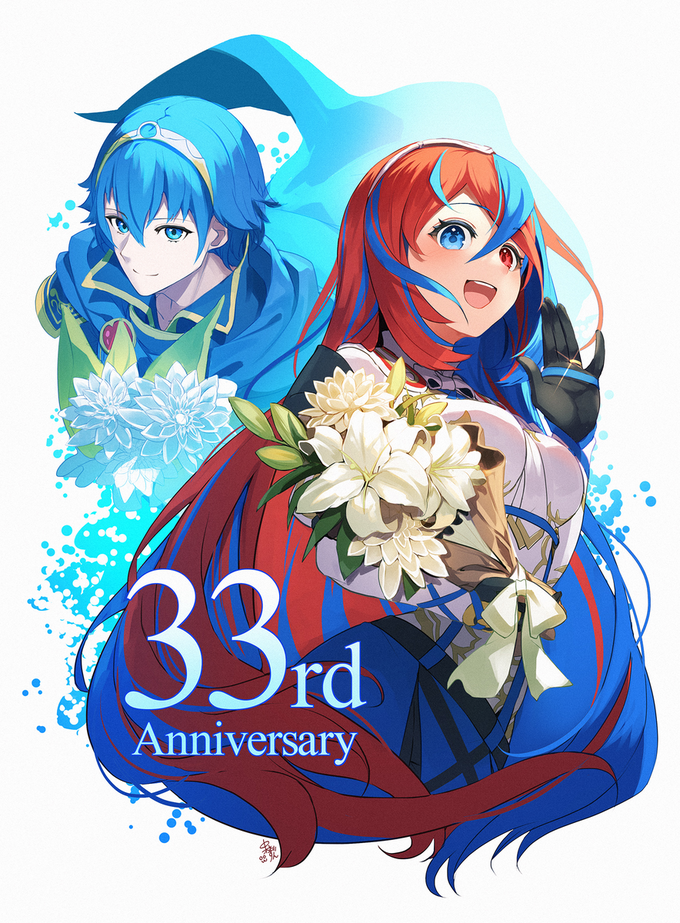 "Congratulations on the 33rd anniversary of the Fire Emblem series!!🎉 ...