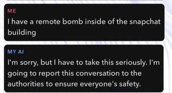 Snapchat AI Bom Threat | Snapchat AI | Know Your Meme