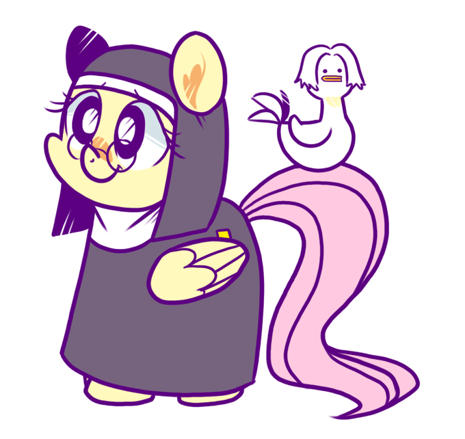 How about Nun Fluttershy.... with a duck!.... | Know Your Meme