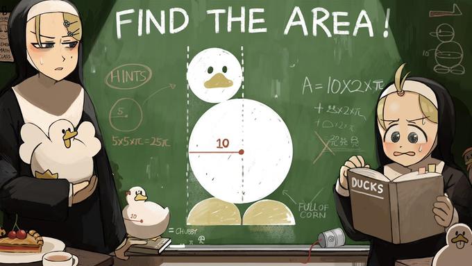 Find the area of a duck. | Little Nuns / Nuns And Ducks | Know Your Meme