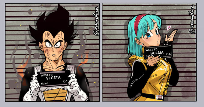 bulma and vegeta- west city rascals | Barbie and Ken Mugshot Redraws ...