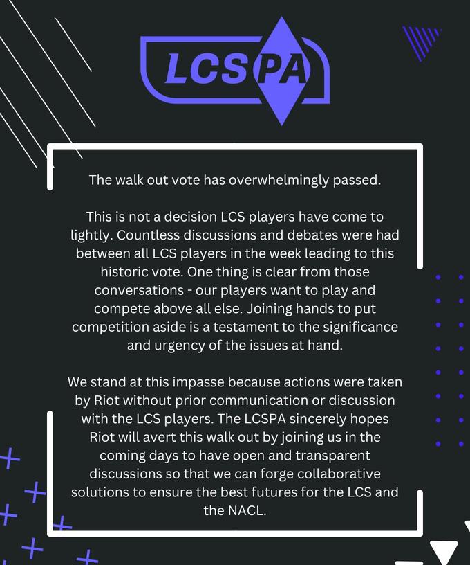 LCS PA announcement | 2023 League of Legends Strike | Know Your Meme