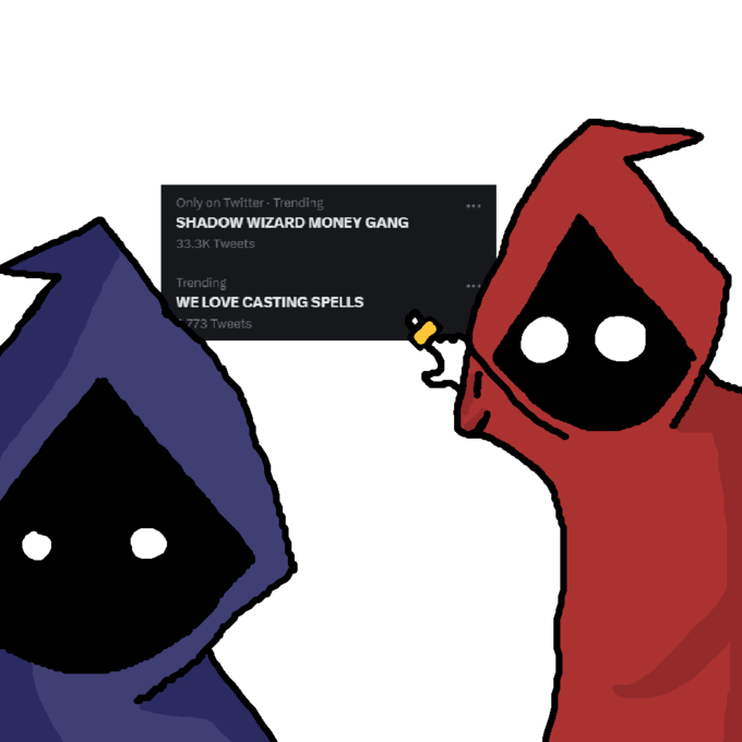 Two Shadow Wizards Pointing | Shadow Wizard Money Gang | Know Your Meme
