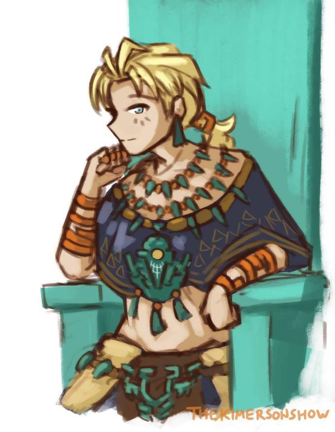 Sketch of Dimitri von Fire Emblem dressed as Rauru from Zelda ToTK bc ...