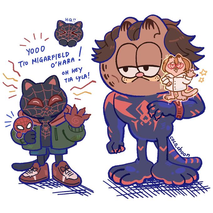 oh woah!!!! meows morales and migarfield o’hara!! | Meows Morales ...