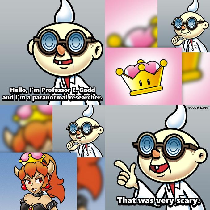 Professor E. Gadd Reacts to Scary Things | Super Mario | Know Your Meme