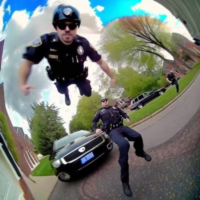 Officer Flying POV AI expanded | Officer Flying POV | Know Your Meme