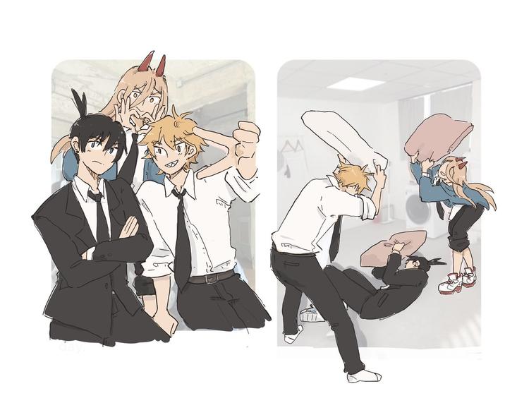 Chainsaw Man | Three Person Group Poses | Know Your Meme
