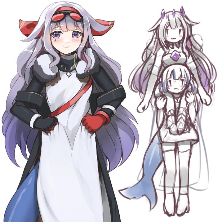 Biboo in Kaela's outfit. Fits almost perfectly~nothing unusual here ...