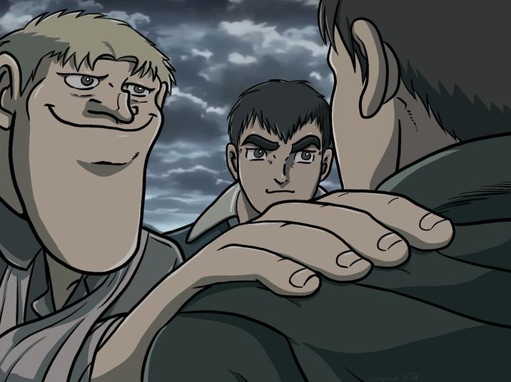 Attack On Titan Chars Akakichi No Eleven Redraws Know Your Meme