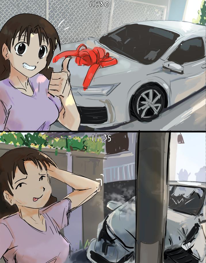yukari got a new car today | Azumanga Daioh | Know Your Meme