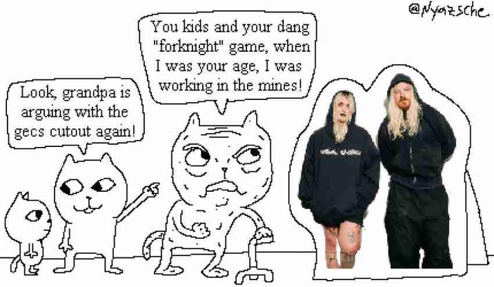 Grandpa Is Arguing With the Gecs Cutout Again | Nyazsche | Know Your Meme