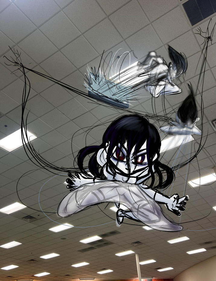 get over here boy she's ready for that | Sadako Ceiling TV Redraws ...