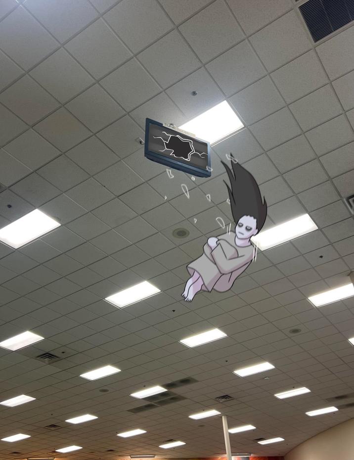 freefall | Sadako Ceiling TV Redraws | Know Your Meme