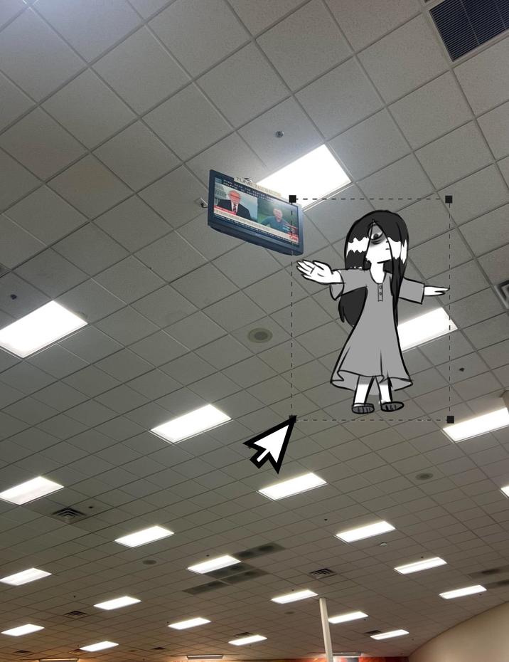 she's not yet rendered lmaooo | Sadako Ceiling TV Redraws | Know Your Meme