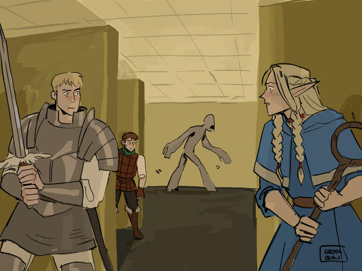 dungeon meshi in the backrooms: skin stealer hunt! | Delicious In ...