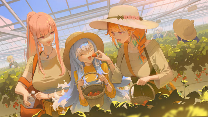 Myth + Kobo strawberry foraging | Hololive | Know Your Meme