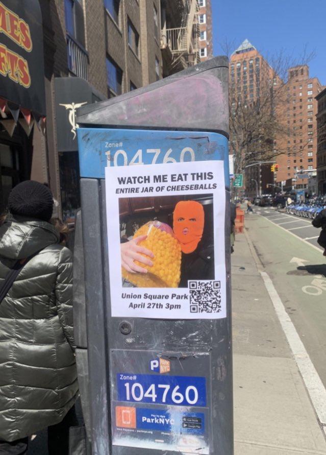 Cheese Ball Man Flyer | Cheese Ball Man (New York City) | Know Your Meme