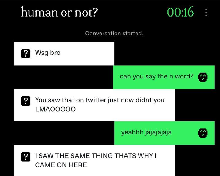 Twitter | Human Or Not? Social Turing Game | Know Your Meme