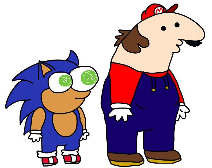 Sonic and Mario as Pim and Charlie | Smiling Friends | Know Your Meme