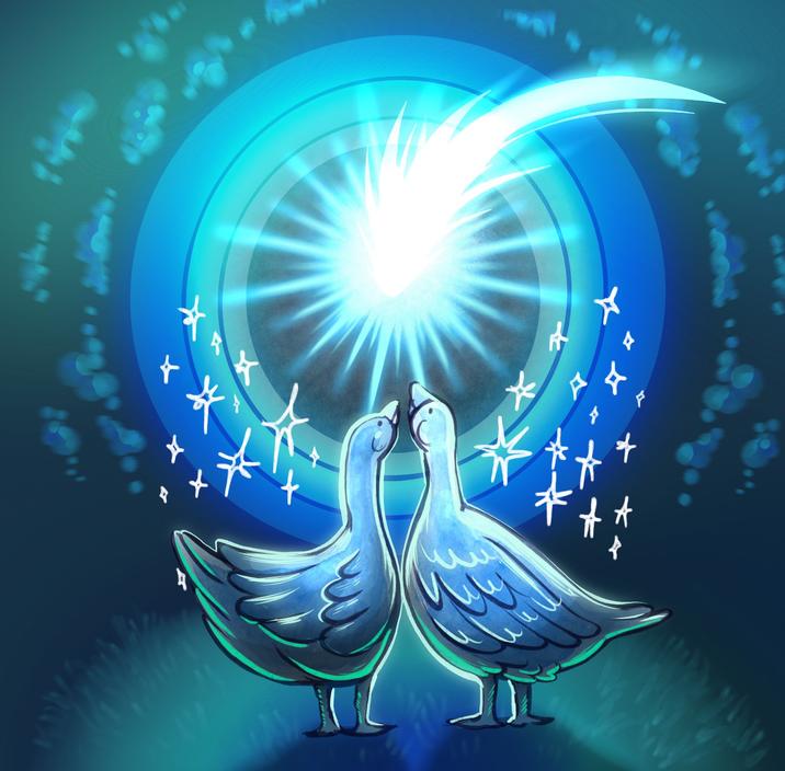 Ah to be a goose looking at a meteor. | Ducks Looking Up At A Meteor ...