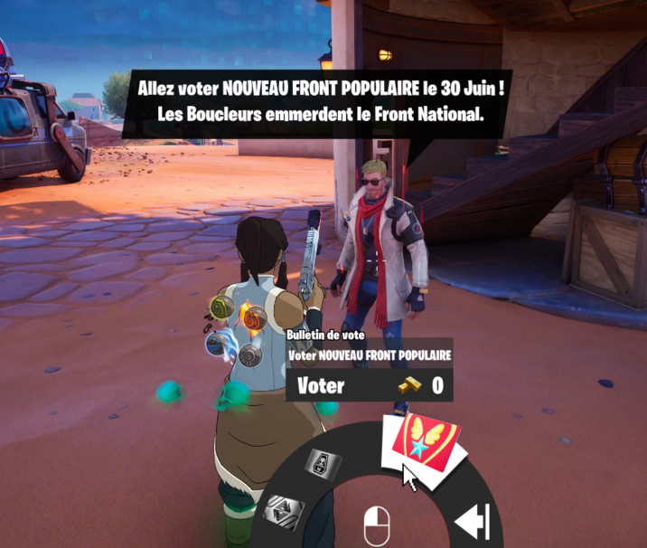 Jonesy from Fortnite says "vote for Front Populaire" | Know Your Meme
