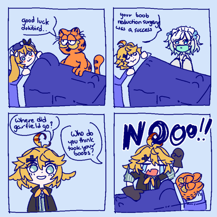 everyone say thank you garfield | Selen Tatsuki / Dokibird | Know Your Meme