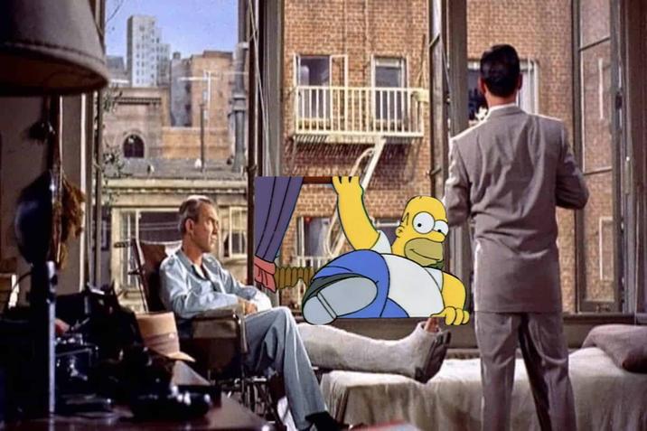 Rear Window | Homer Climbing Through A Window | Know Your Meme