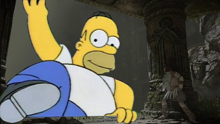 Shadow of the Colossus | Homer Climbing Through A Window | Know Your Meme