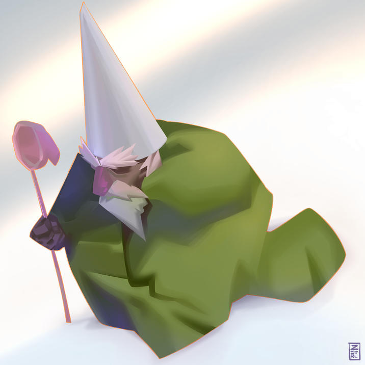 Artwork by @Z_CTRL | Tiny Green Mall Wizard / Wizard Gnome | Know Your Meme