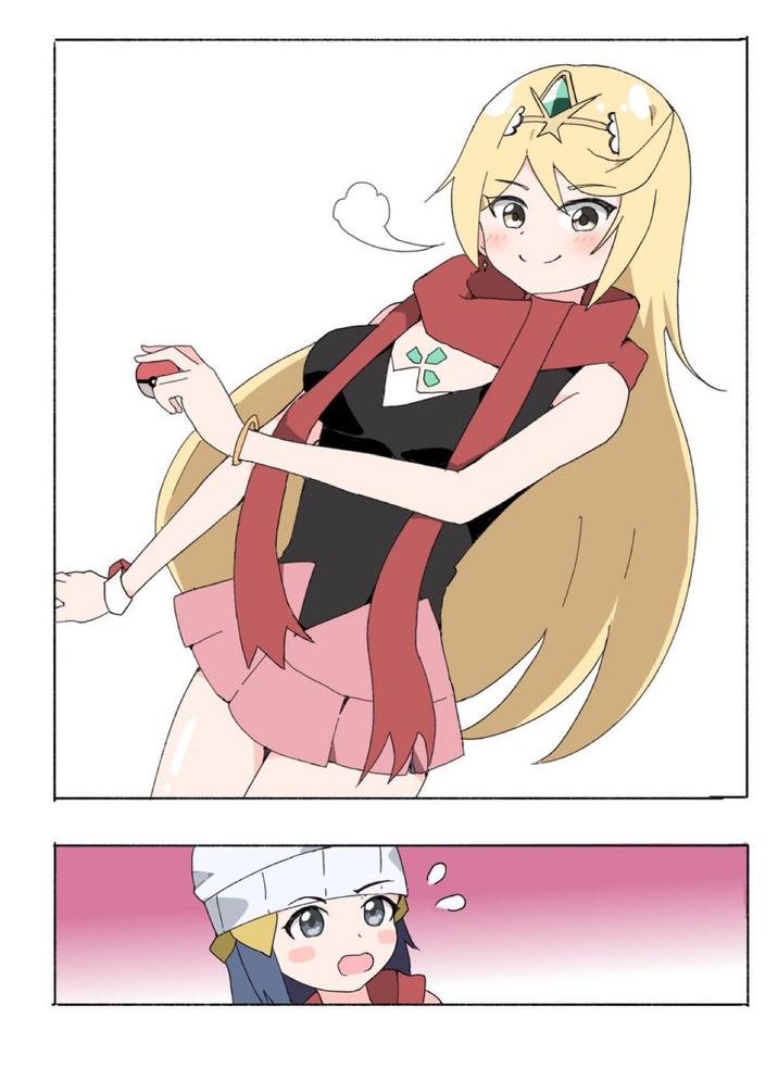 Mythra wearing Dawn's outfit | Nintendo | Know Your Meme