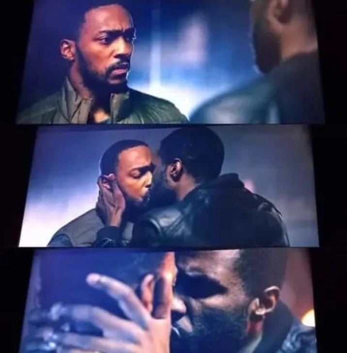These images of Anthony Mackie & Yahya Abdul-Mateen II smooching in ...