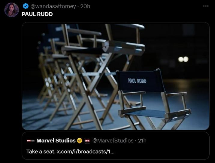 Paul Rudd chair | X Will Return In Avengers Doomsday / Avengers ...