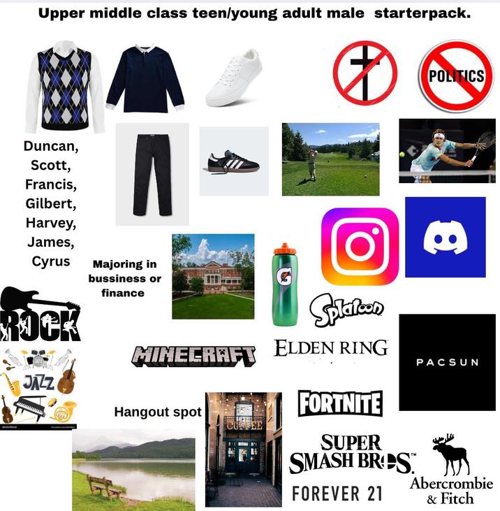 Upper middle class teen/young adult male starterpack. | /r/starterpacks ...