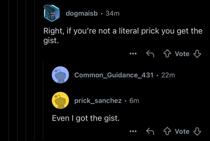 Prick gets the gist | /r/beetlejuicing/ | Know Your Meme